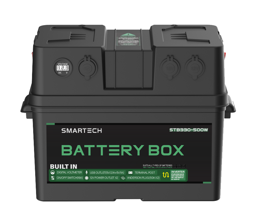 Smartech Battery Box N86/D31 Size with 500W Inverter - Superstart Batteries